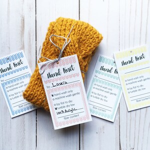 Hand Knit Care Tags DOWNLOAD - Knit Care Instructions Tag for Handmade ...
