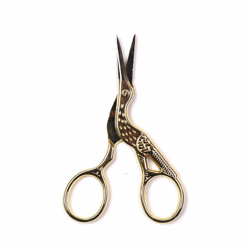 Gold or Silver Heron Crane Yarn Scissors Stork Thread | Etsy