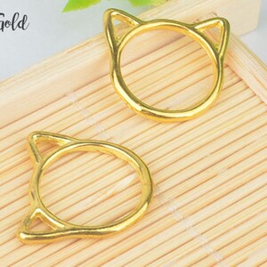 10 LARGE Cat Shaped Progress Keepers - Gold Gifts for Knitters- Ring ...