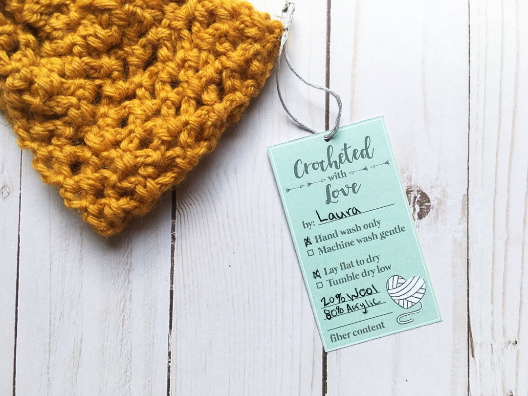 Crocheted Love Care Tags DOWNLOAD - Crochet Care Instructions for ...