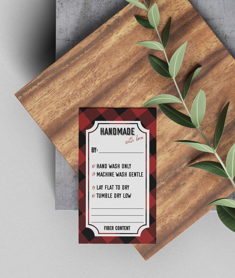 Handmade Buffalo Plaid Holiday Care Tags DOWNLOAD - Knit or Crochet ...