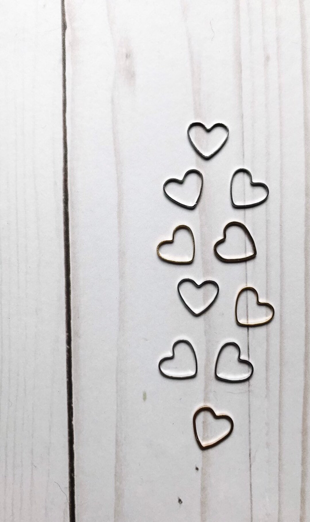 Set of 10 MEDIUM Heart Ring Progress Keepers - Knit Markers in Heart ...