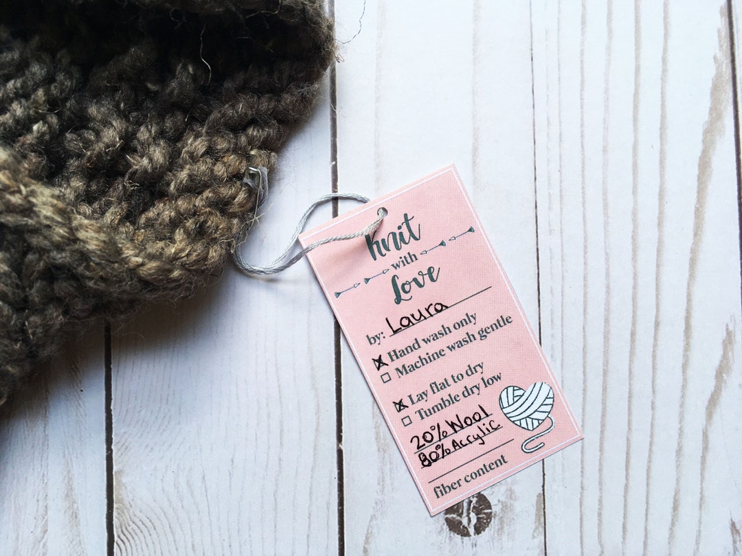Hand Knit With Love Care Tags DOWNLOAD - Knit Care Instructions for ...