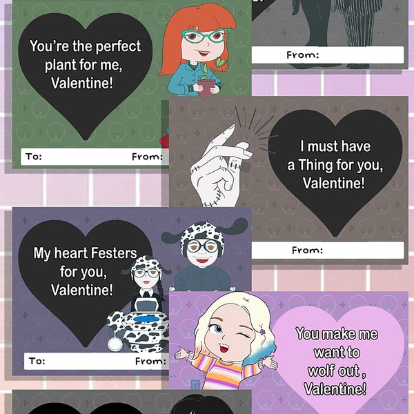 Wednesday Addams Valentine Cards - Etsy