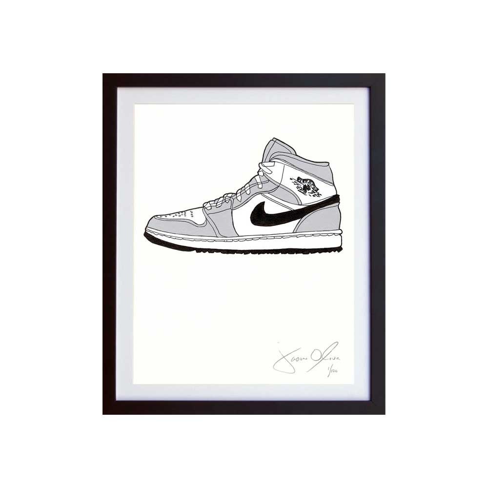 Nike Air Jordan White Sneaker Portrait Kicks Running Small Color Hand ...