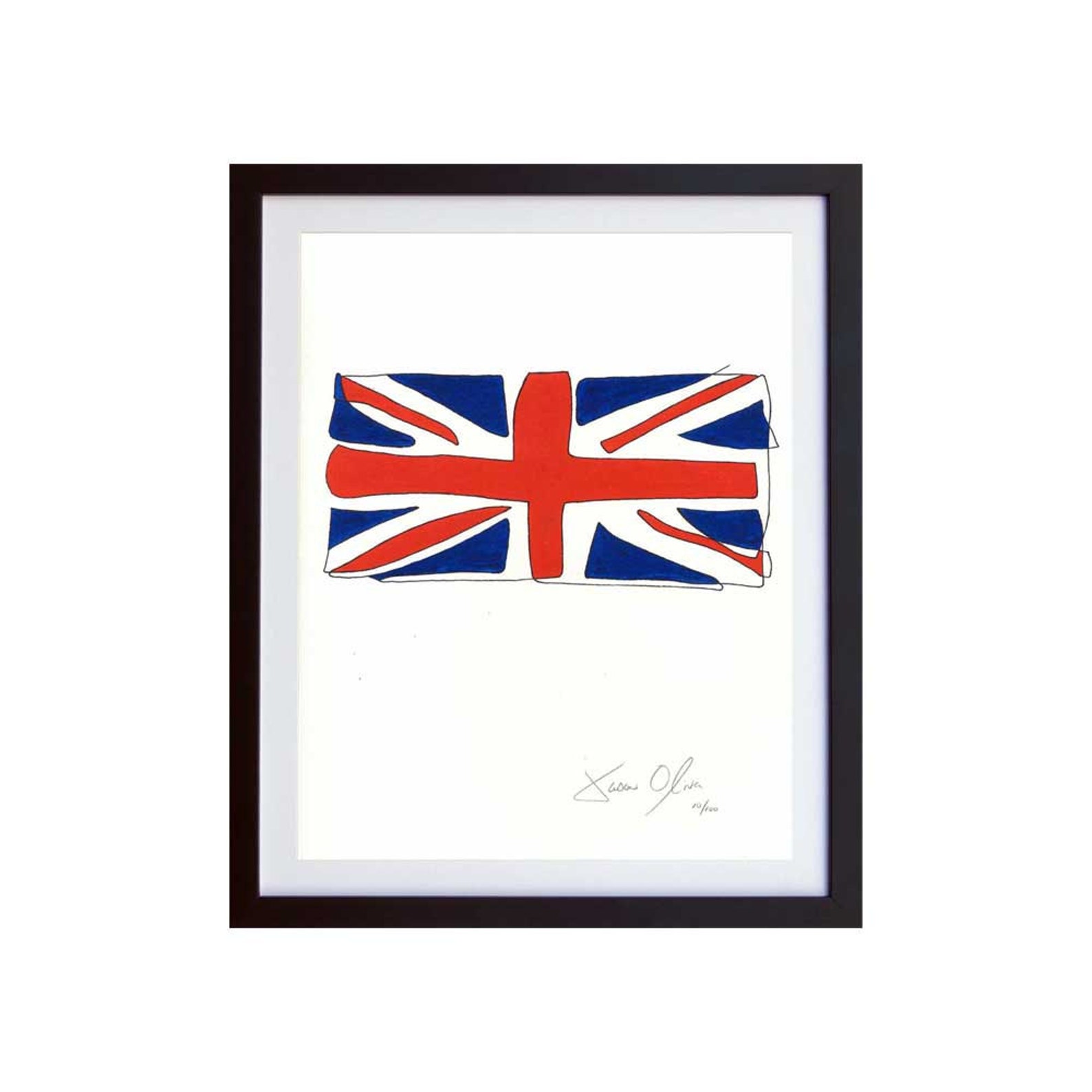 BRITISH FLAG, Small (color): Hand Painted, Framed and Signed Edition of ...