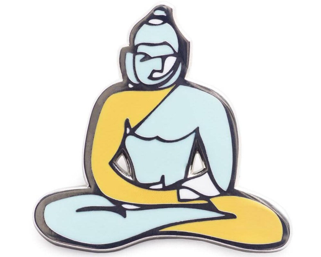 Buddha Enamel Pin, Buddha Lapel Pin, Hard Enamel Brooch, Yellow and ...