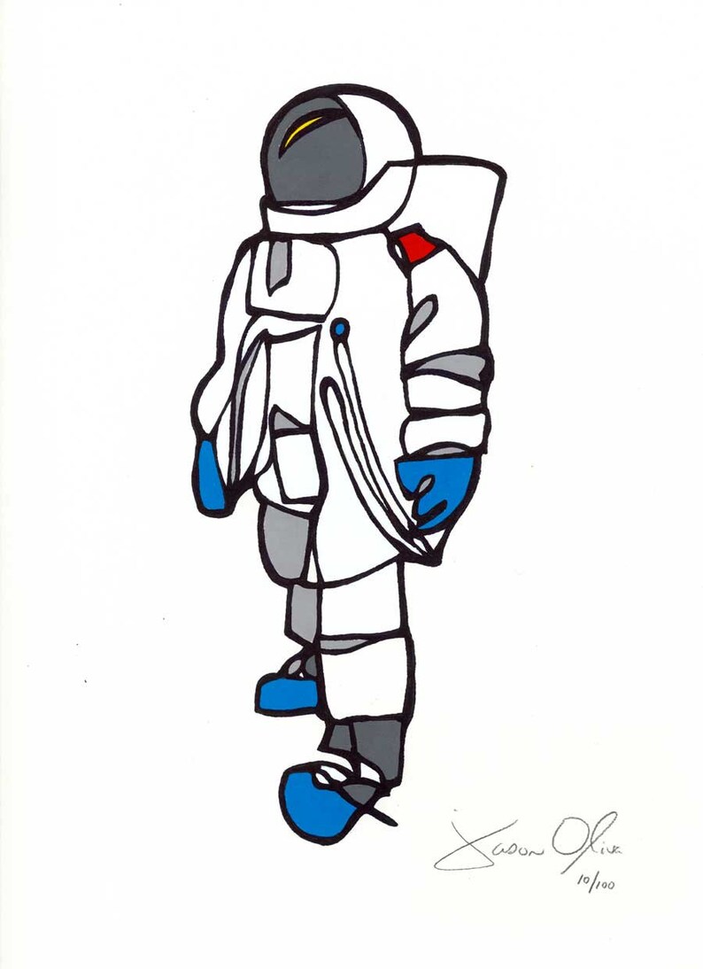 Small Astronaut Painting, NASA Art Illustration, Surreal Art Paitning ...