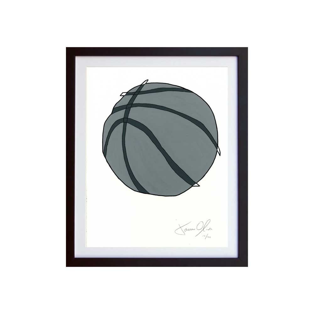 Basketball, Small grey: Hand Painted, Framed and Signed Edition of 100 ...
