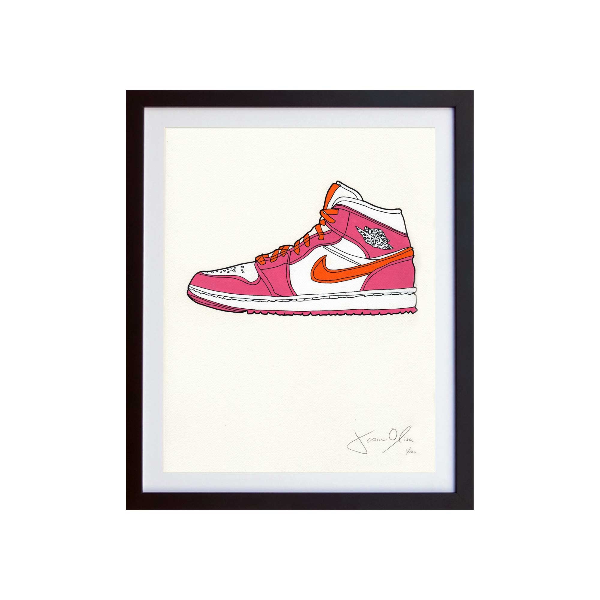 Nike Air Jordan White Sneaker Portrait Kicks Running Small Color Hand ...