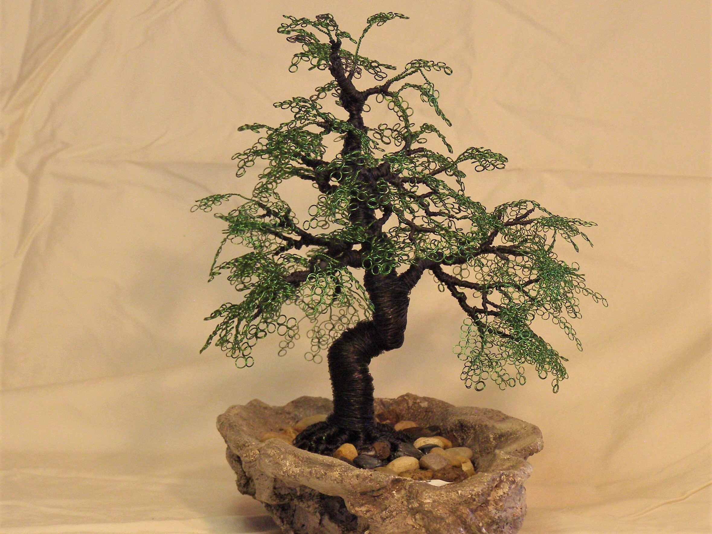 Twisted Informal Bonsai Tree of Life wrapped in Black Iron | Etsy