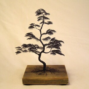 Twisted and Wrapped Black Iron Wire Informal Bonsai Sculpture on ...
