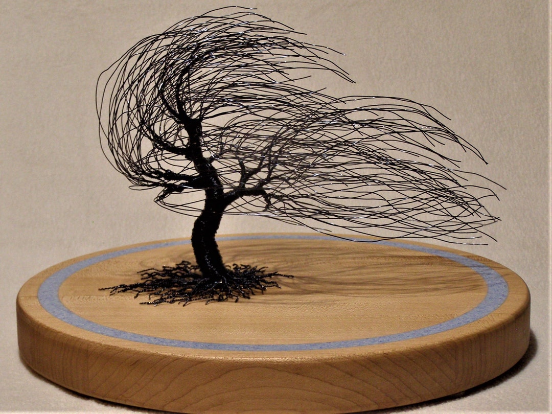 Twisted and Wrapped Dark Blue Parawire Brand Wire Windswept Tree ...