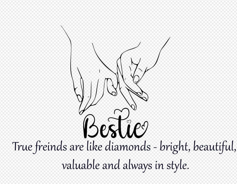 Bestie Pinkie Editable SVG, PNG, JPG Digital File Only - Etsy
