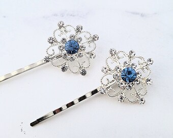 Something Blue Hair Pins - Etsy
