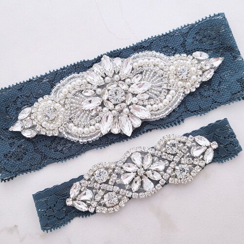 Wedding Garters Plain Elastic Stretch Lace Garter Set Ivory | Etsy