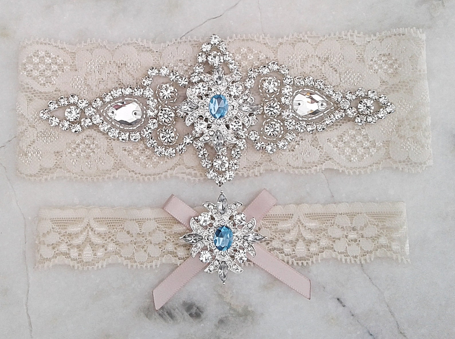 Something Blue Wedding Garter Custom Size Garter Blue | Etsy