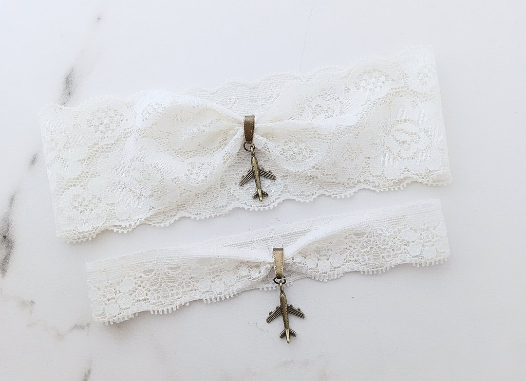 Airplane Wedding Garter, Avaition Pilot Garter for Wedding, Stretch ...