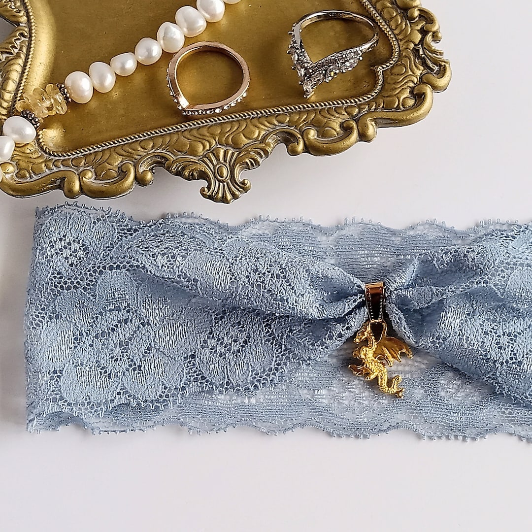 Gold Dragon Wedding Garters, Stretch Lace Bridal Garters, Something ...