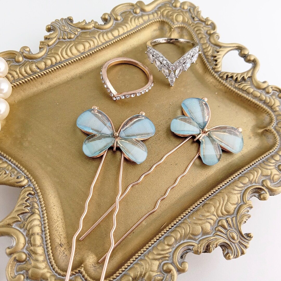 Blue Butterfly Hair Pin, Wedding Hair Pins, Butterfly Wedding Hair ...