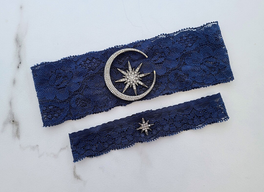 Stars and Moon Wedding Garter Set Celestial Garters Garters - Etsy