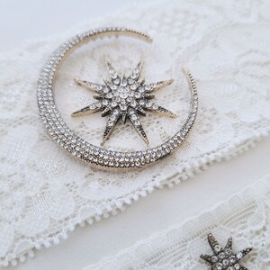 Celestial Wedding Garter Set, Stars and Moon Garters, Garters With ...