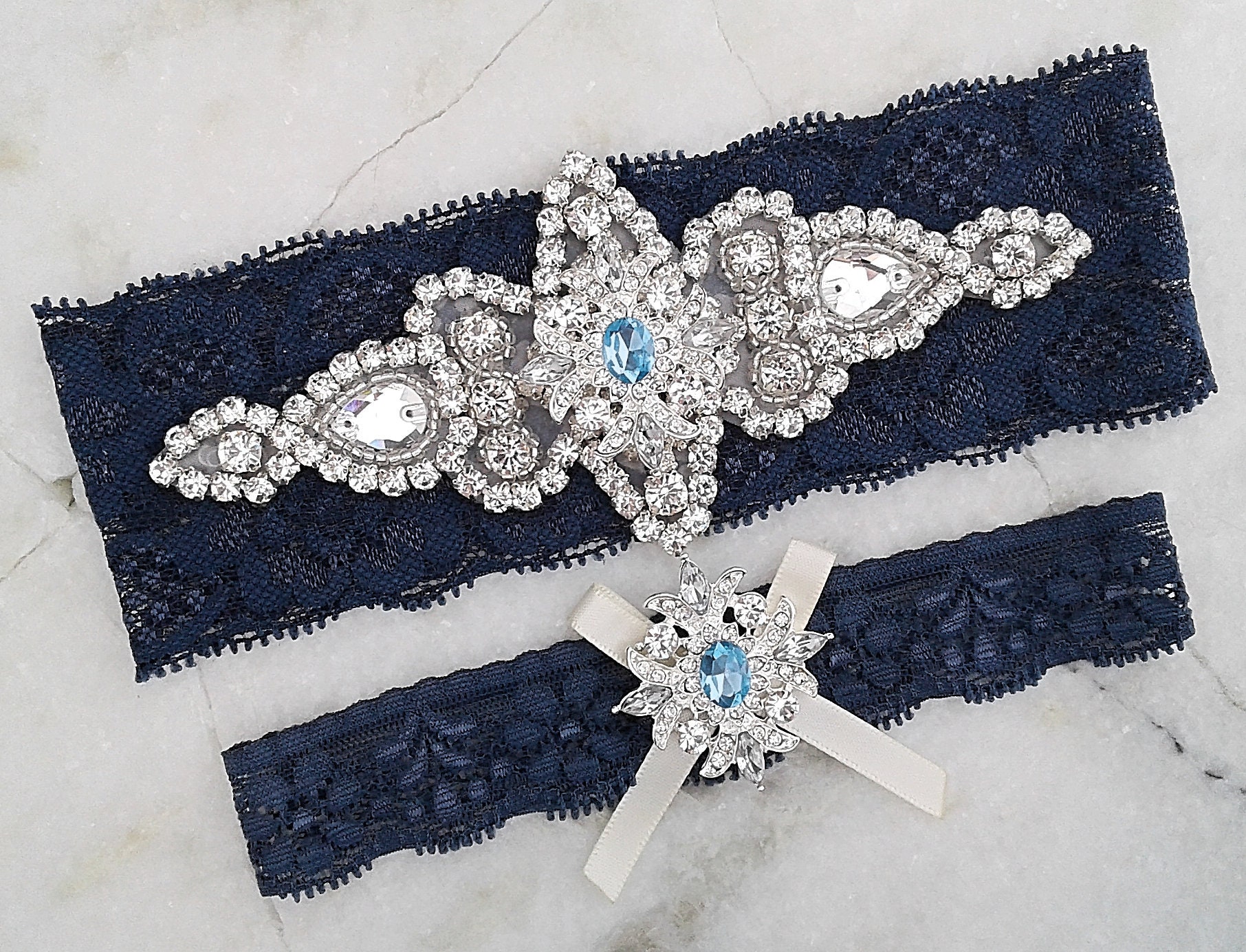 Something Blue Wedding Garter Custom Size Garter Blue | Etsy