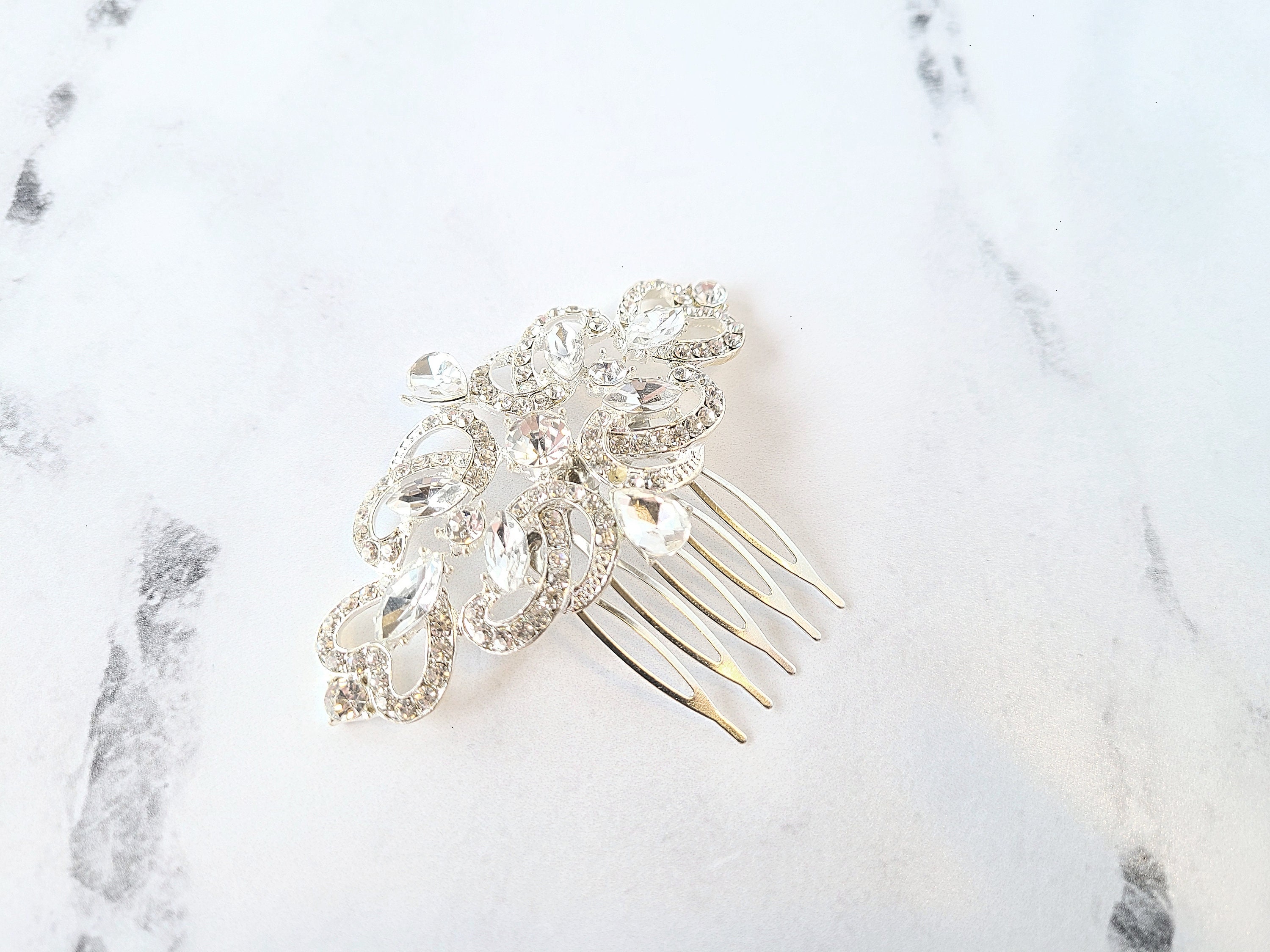 Wedding Hair Comb Crystal Rhinestone Bridal Hair Comb Silver | Etsy