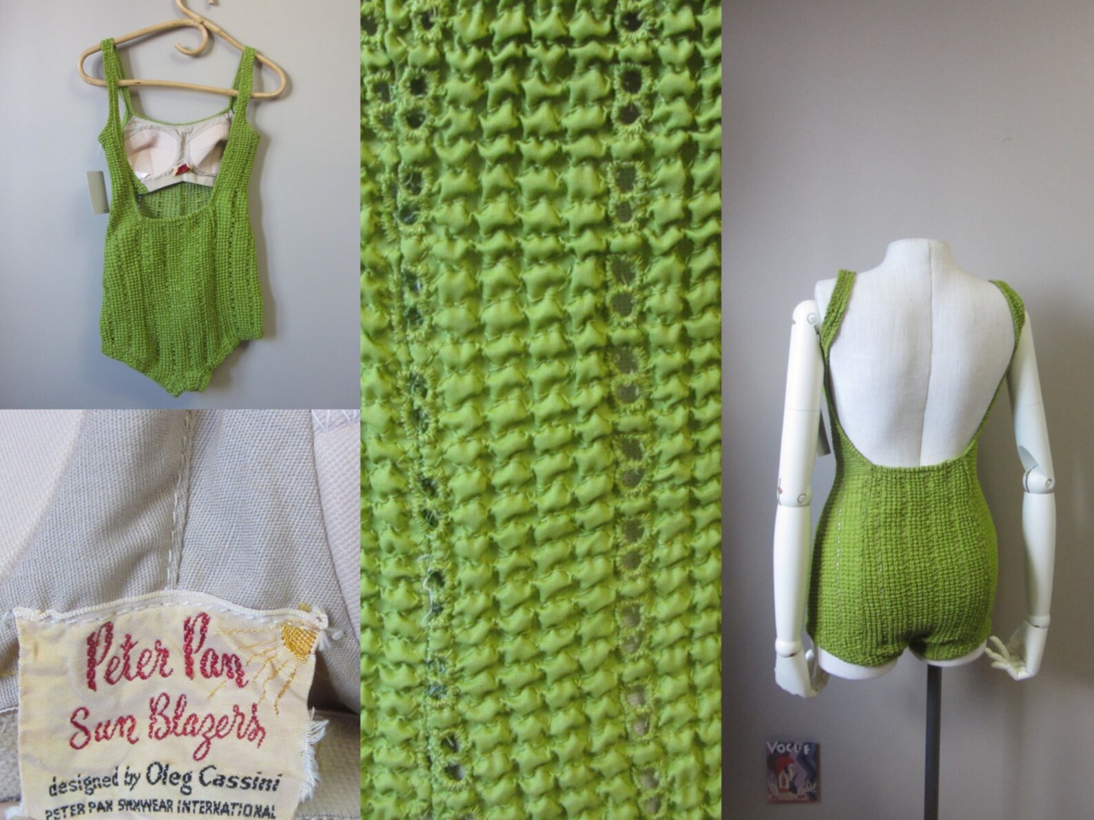 1960s Peter Pan by Oleg Cassini Green Bathing Suit 60's - Etsy