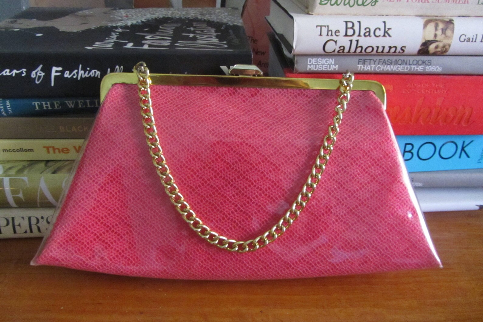 1960s Pink Vinyl Purse | 60s Mid Century Handbag - Etsy