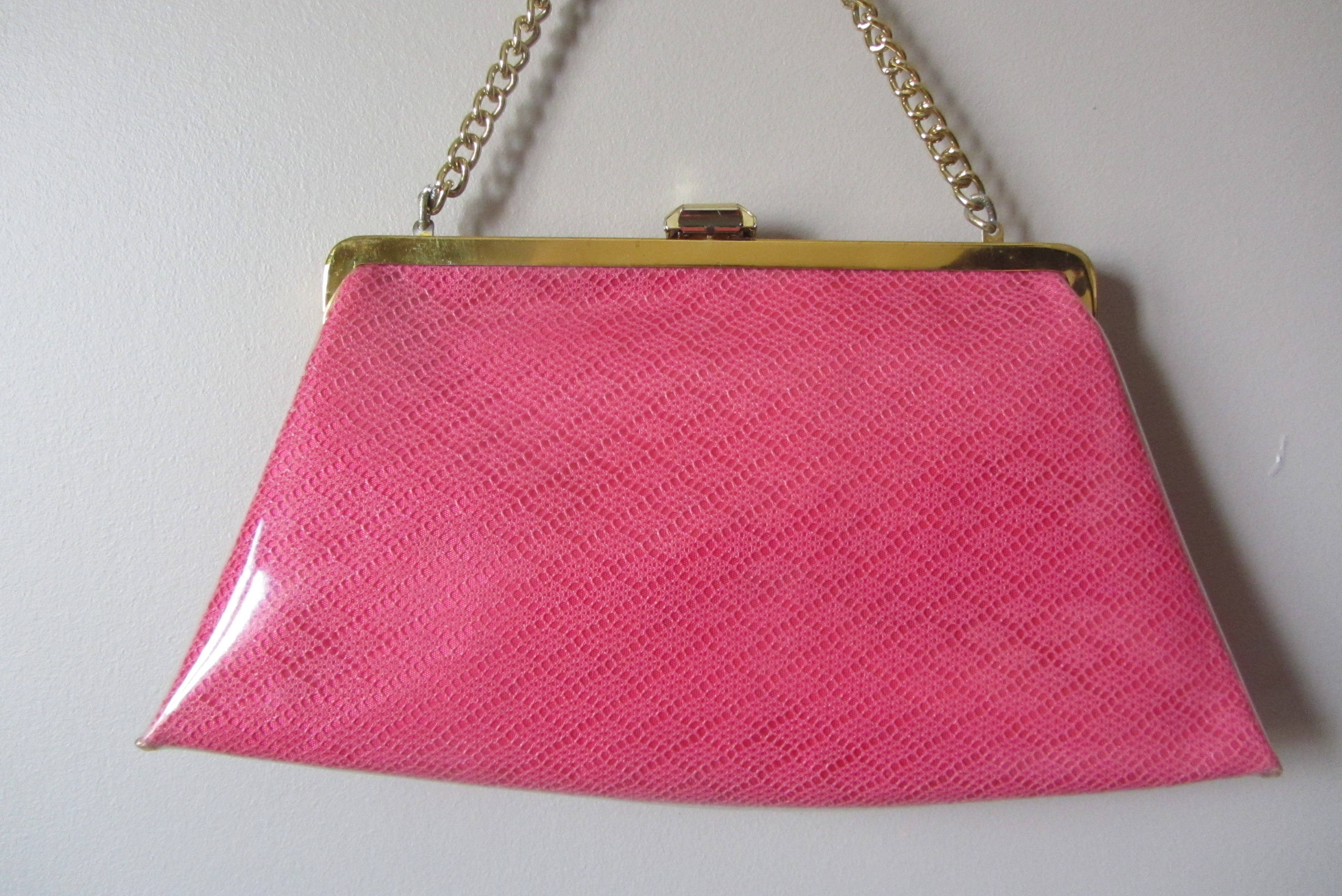1960s Pink Vinyl Purse | 60s Mid Century Handbag - Etsy