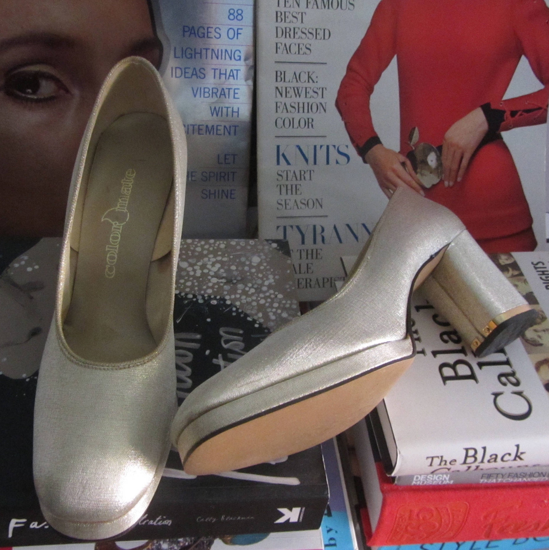 1960s Gold Platform Heels 60's Mod Metallic Heels - Etsy