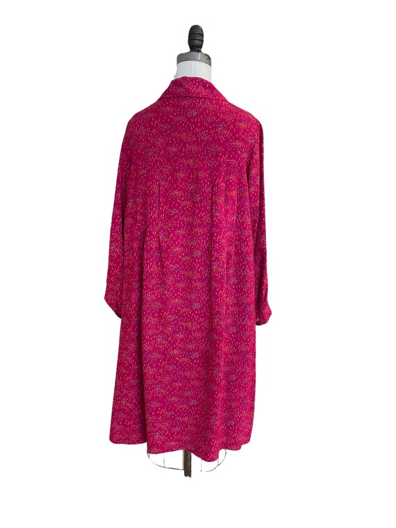 1970s raspberry pink floral trapeze dress - Gem