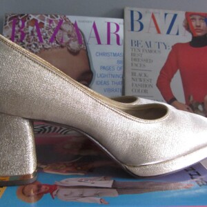 1960s Gold Platform Heels | 60's Mod Metallic Heels - Etsy