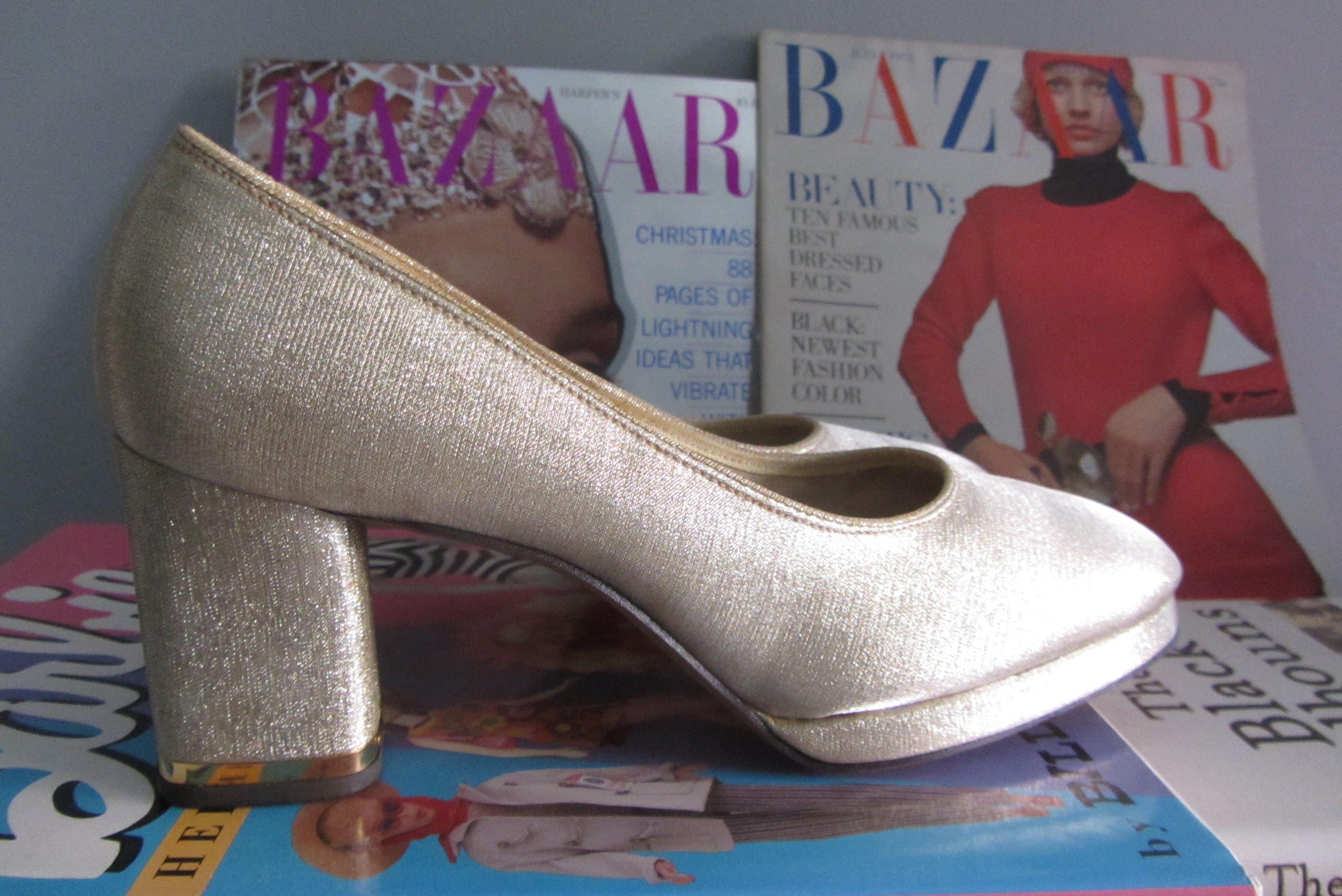 1960s Gold Platform Heels 60's Mod Metallic Heels - Etsy
