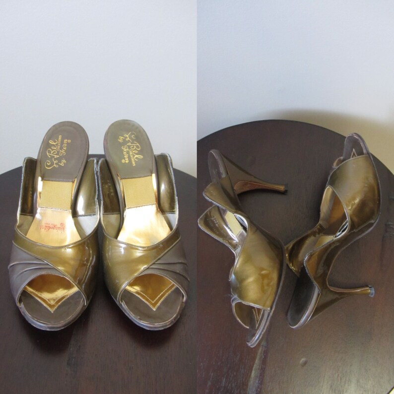 1950s Bronze Spring-o-lator Heels 50's Mid Century MCM - Etsy