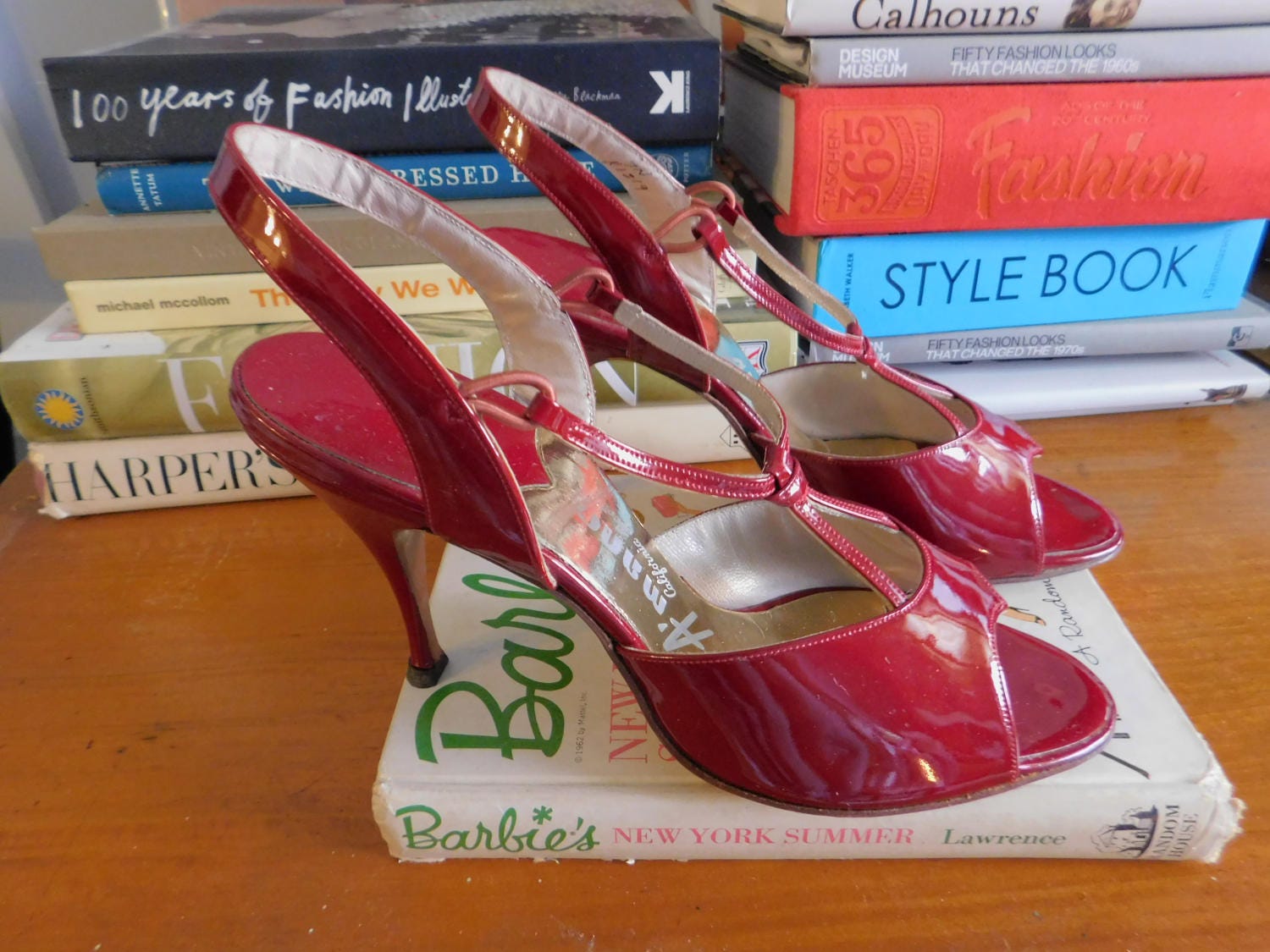 1950s Red High Heel Sandals | 50's Mid Century Glamour VLV - Etsy