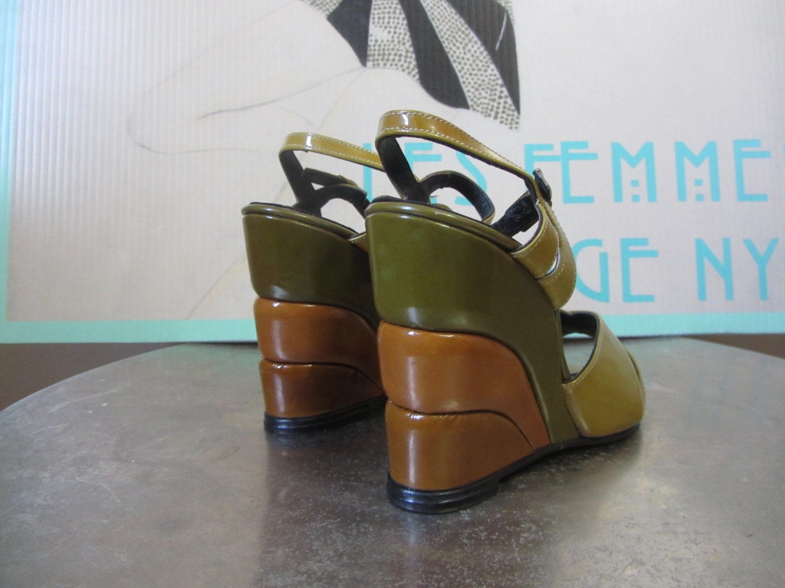 1960s Kimel of California Sandals 60s Old Hollywood Wedge - Etsy