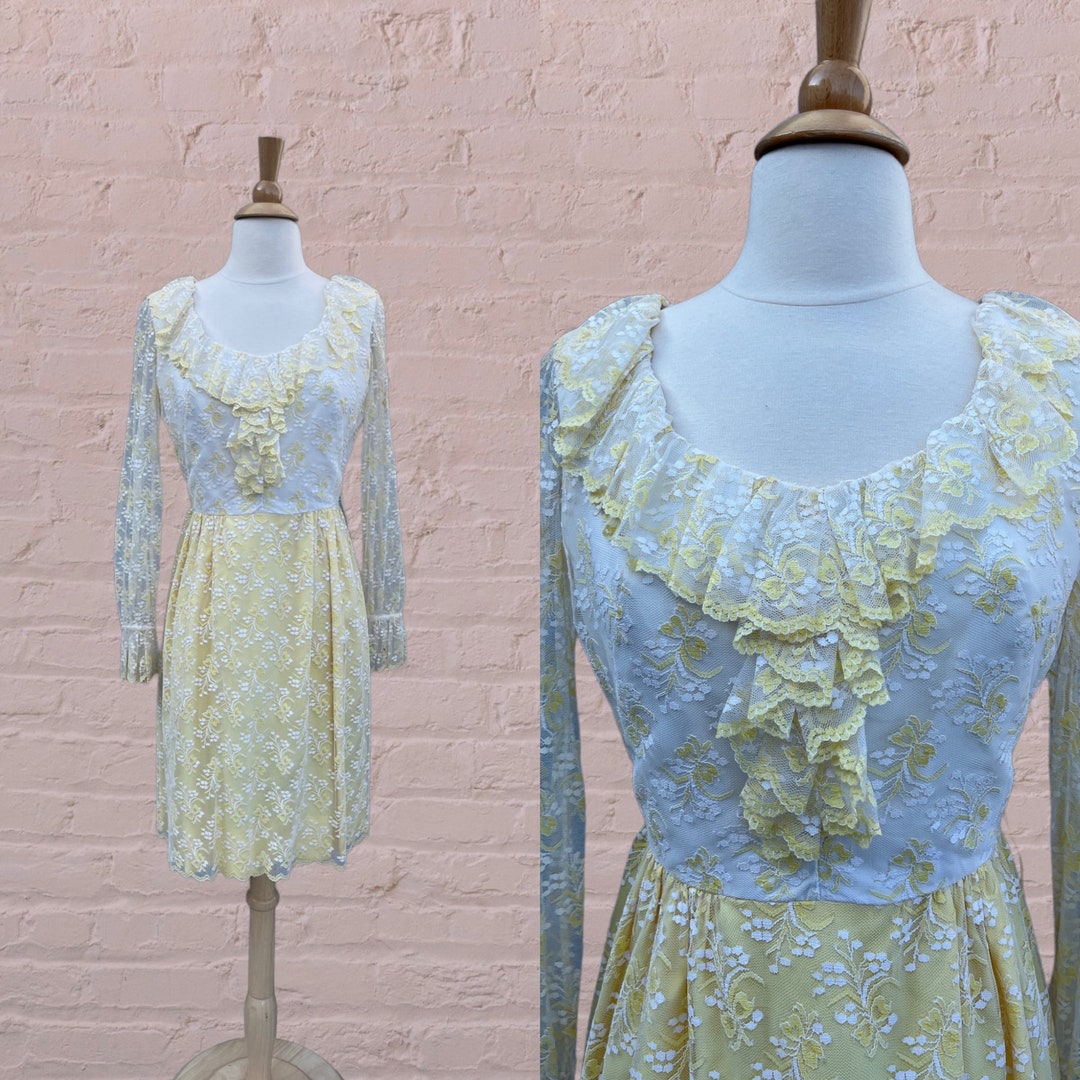 1960s Jr. Theme Lace Mini Dress | 60's Mid Century Mod - Etsy