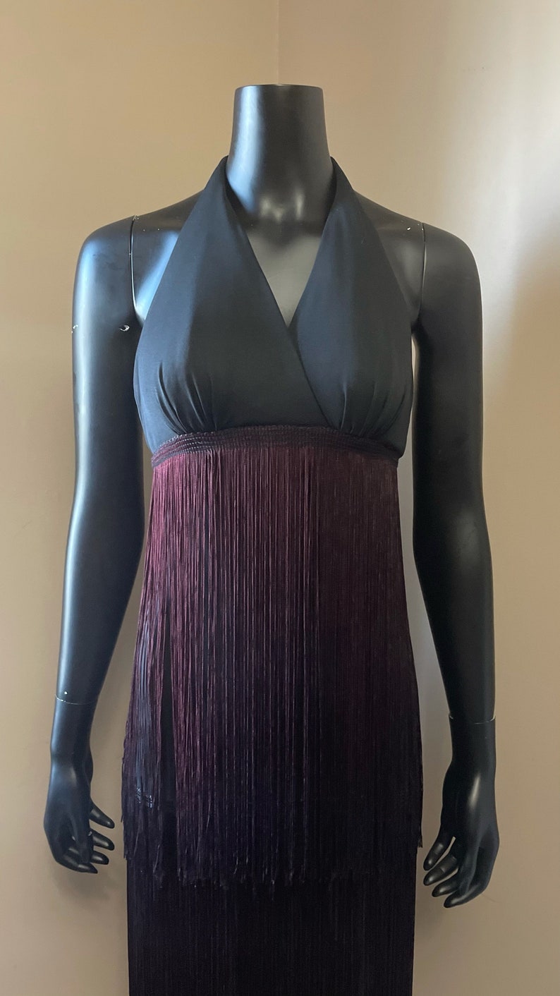 1970s Fringe Maxi Dress 70's Disco Boho - Etsy