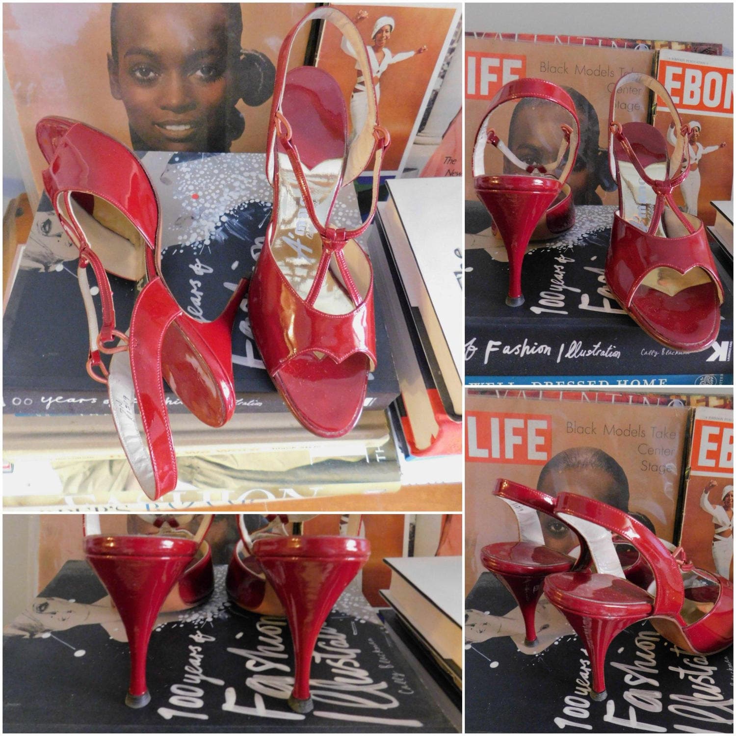 1950s Red High Heel Sandals | 50's Mid Century Glamour VLV - Etsy