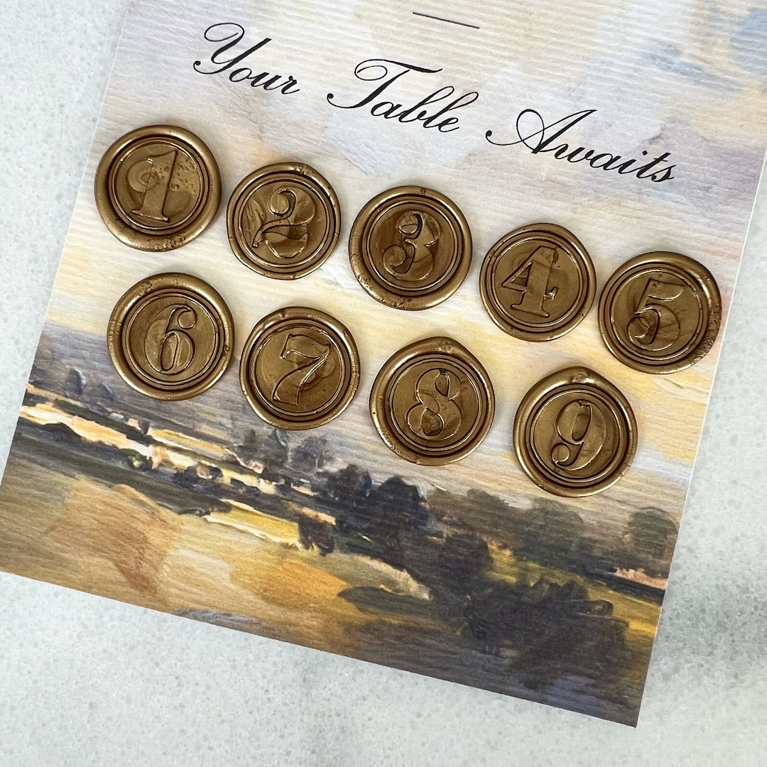 Numbers 1-9 Wax Seal Set of 9, Wedding Wax Seal, Table Numbers ...