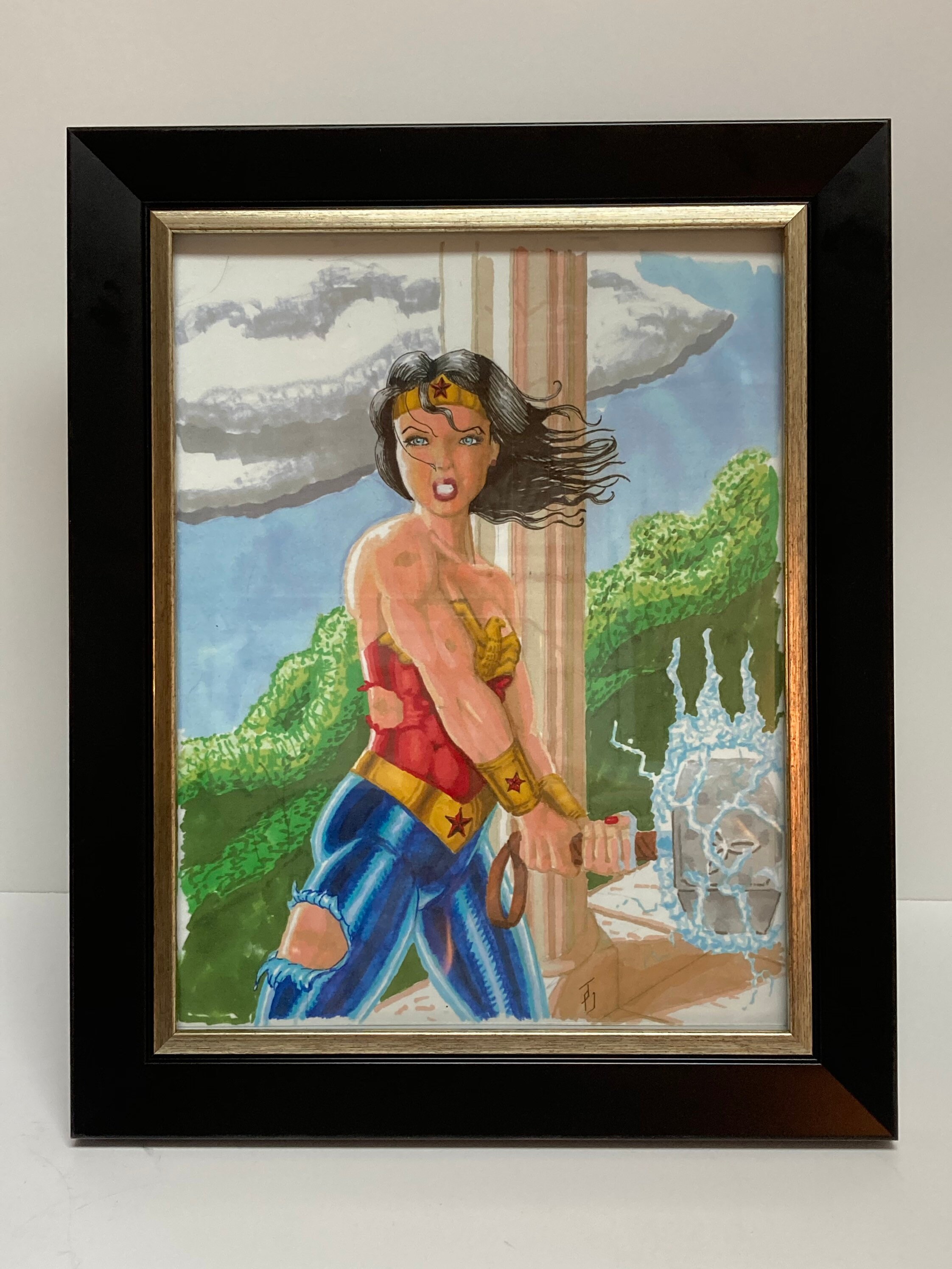 Wonder Woman Wielding Mjolnir Super Hero Art Print - Etsy.de