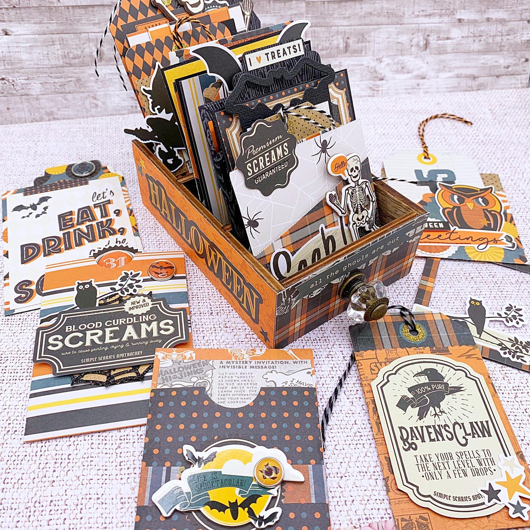 Halloween Card File Vignette, Junk Journaling, Scrapbooking Memory ...