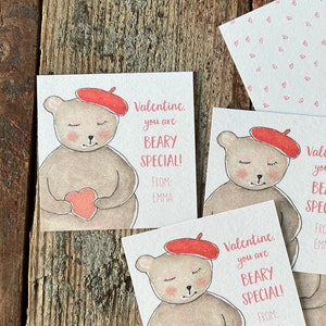 Valentines - Bear - "you Are Beary Special" Valentine Card - Girl ...