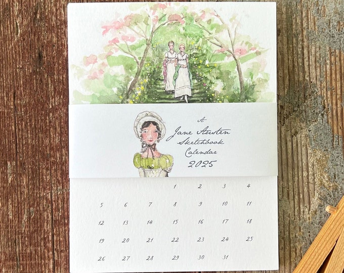 Jane Austen Calendar - 2025 Watercolor Sketchbook Desk Calendar -emma ...