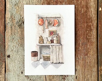 Kitchen Watercolor - Etsy