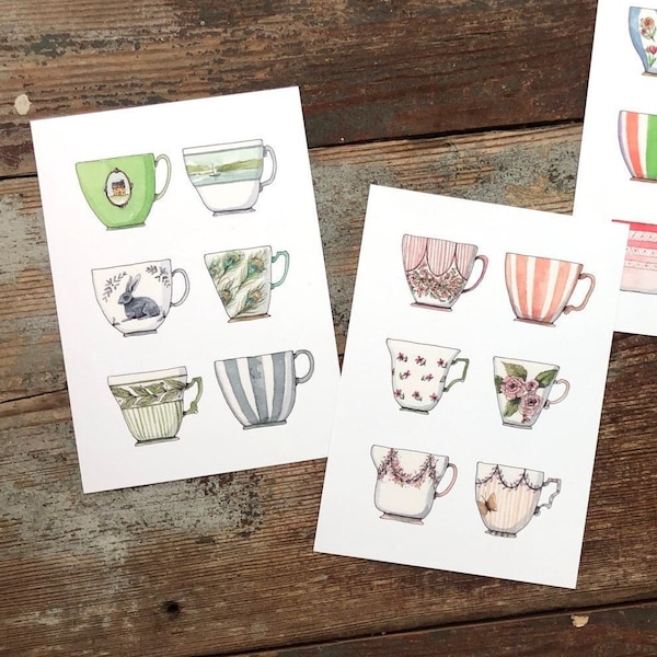 Teacups Print - Etsy