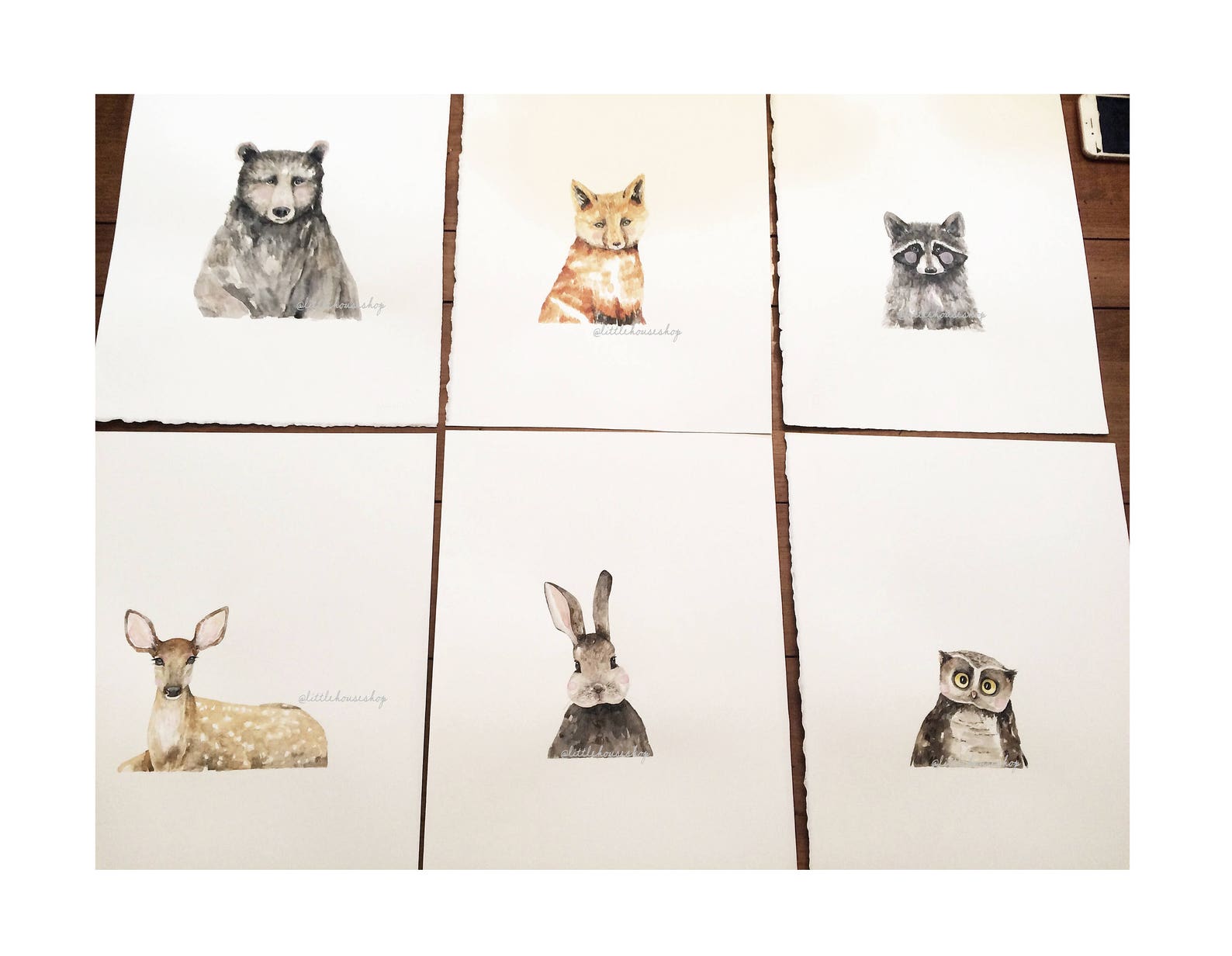 Woodland Animals Watercolor Prints Watercolor Nursery Wall Art - Etsy