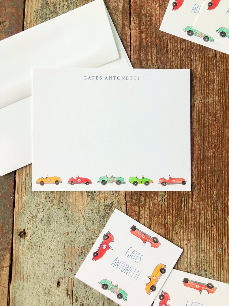 Race Car Notecards for Children - Racecars Little Boy Notecards ...